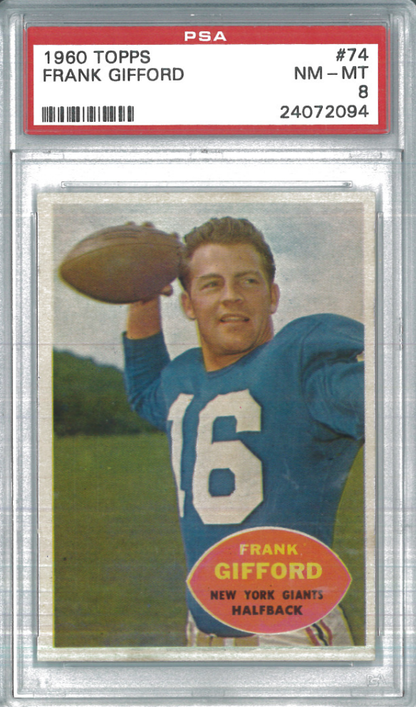 1960 Topps #74 Frank Gifford PSA NM-MT 8 – Hall of Fame Exchange