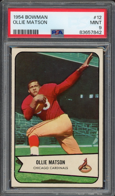 1954 Bowman #12 Ollie Matson PSA MINT 9 – Hall of Fame Exchange